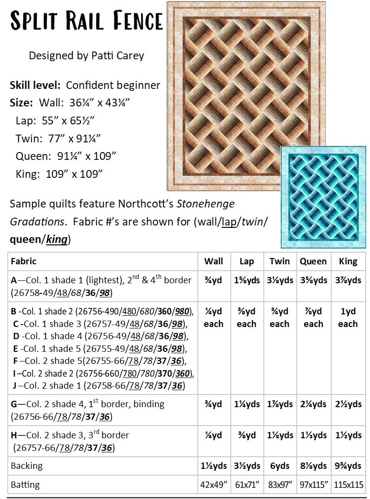 Split Rail Fence – Patti's Patchwork