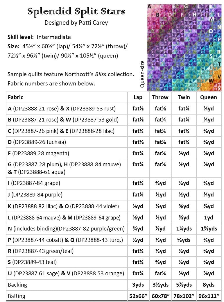 Splendid Split Stars – Patti's Patchwork